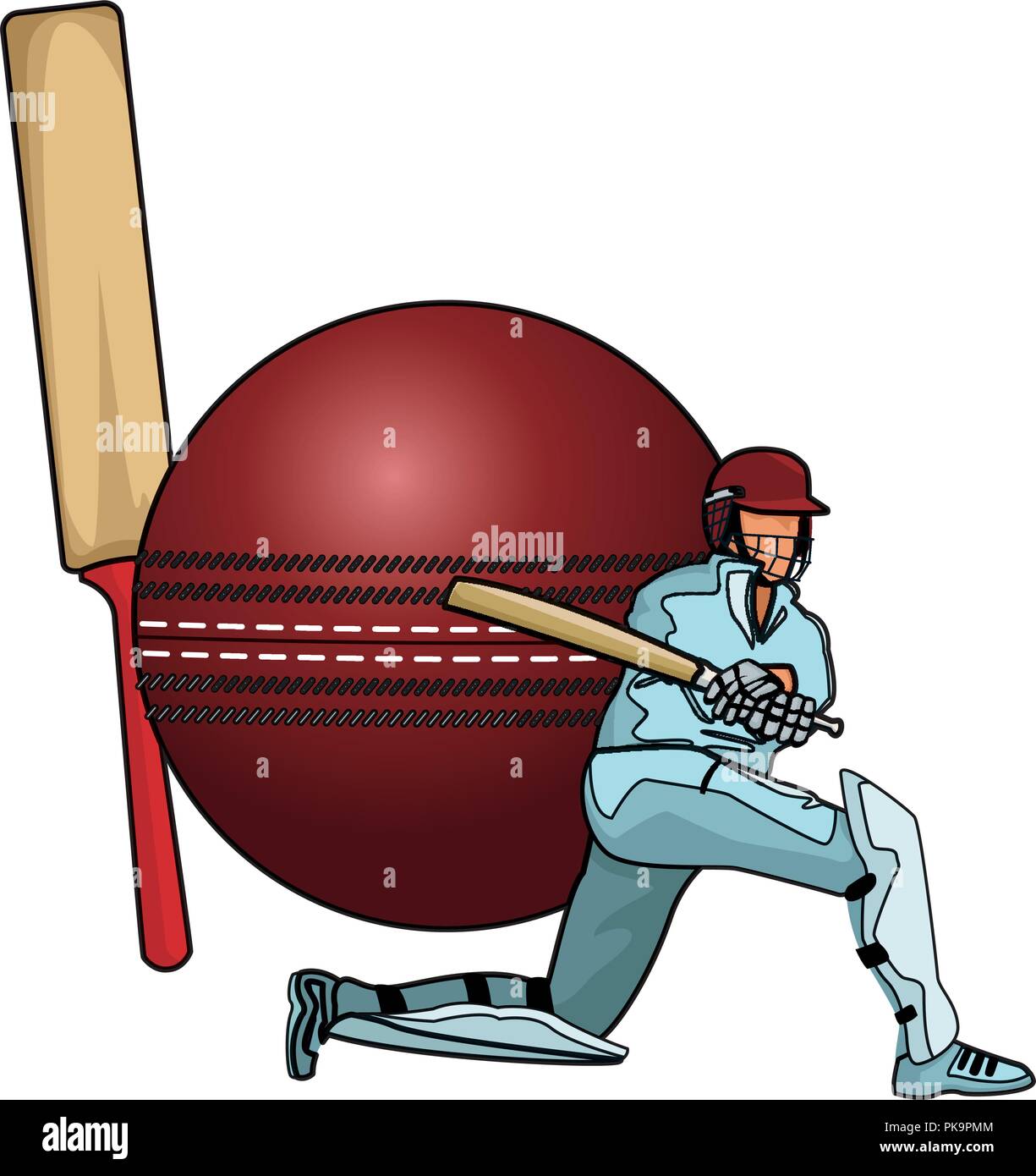 Cricket player with ball and bat Stock Vector Image & Art - Alamy