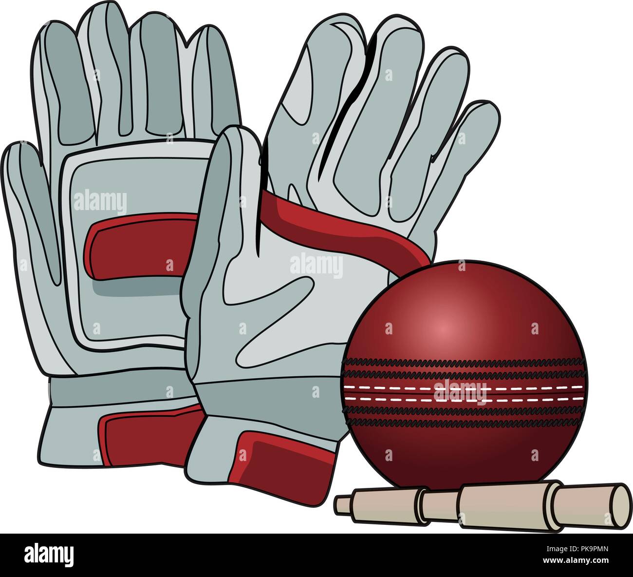 Cricket gloves and ball Stock Vector Image & Art - Alamy