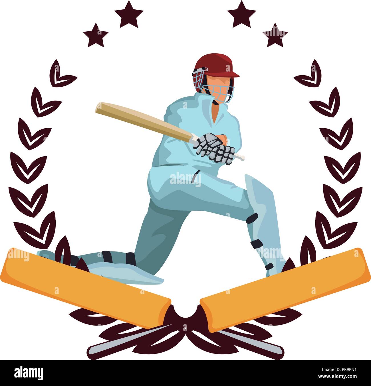 Cricket player with bat Stock Vector Image & Art - Alamy