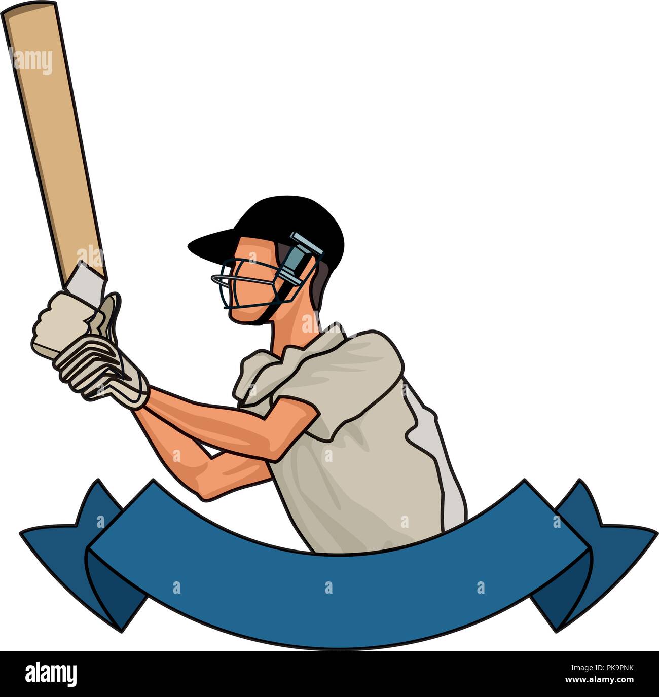 Cricket player with bat Stock Vector Image & Art - Alamy