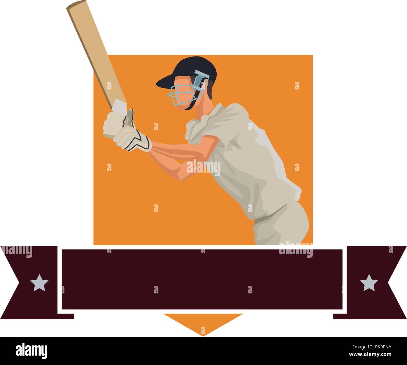 Cricket player with bat Stock Vector Image & Art - Alamy