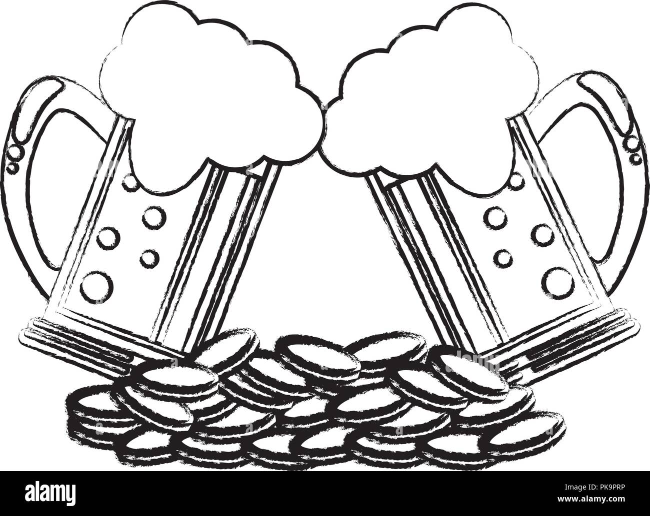 Irish beers and coins sketch Stock Vector Image & Art - Alamy