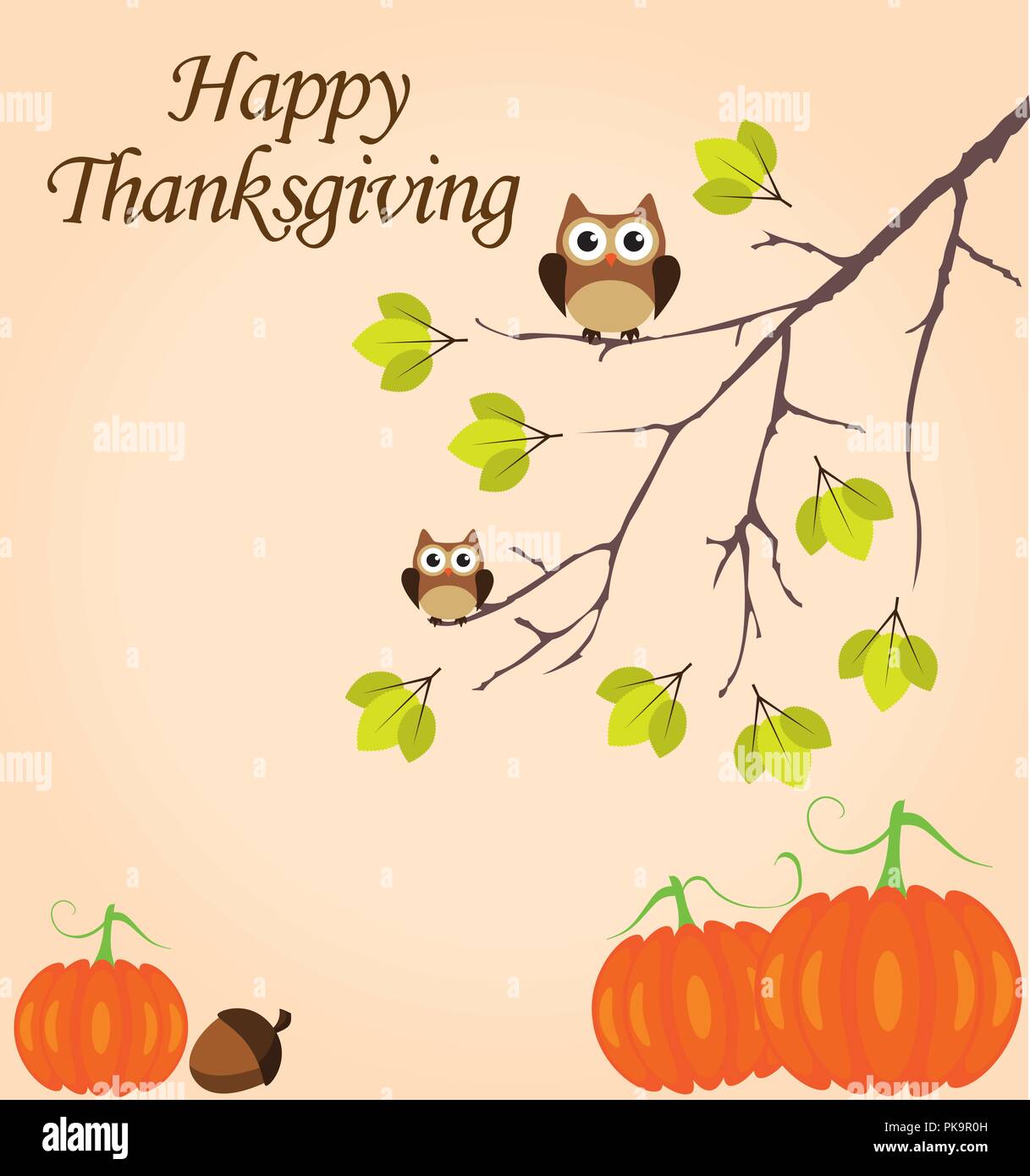 vector illustration of a thanksgiving background with fall tree branch ...