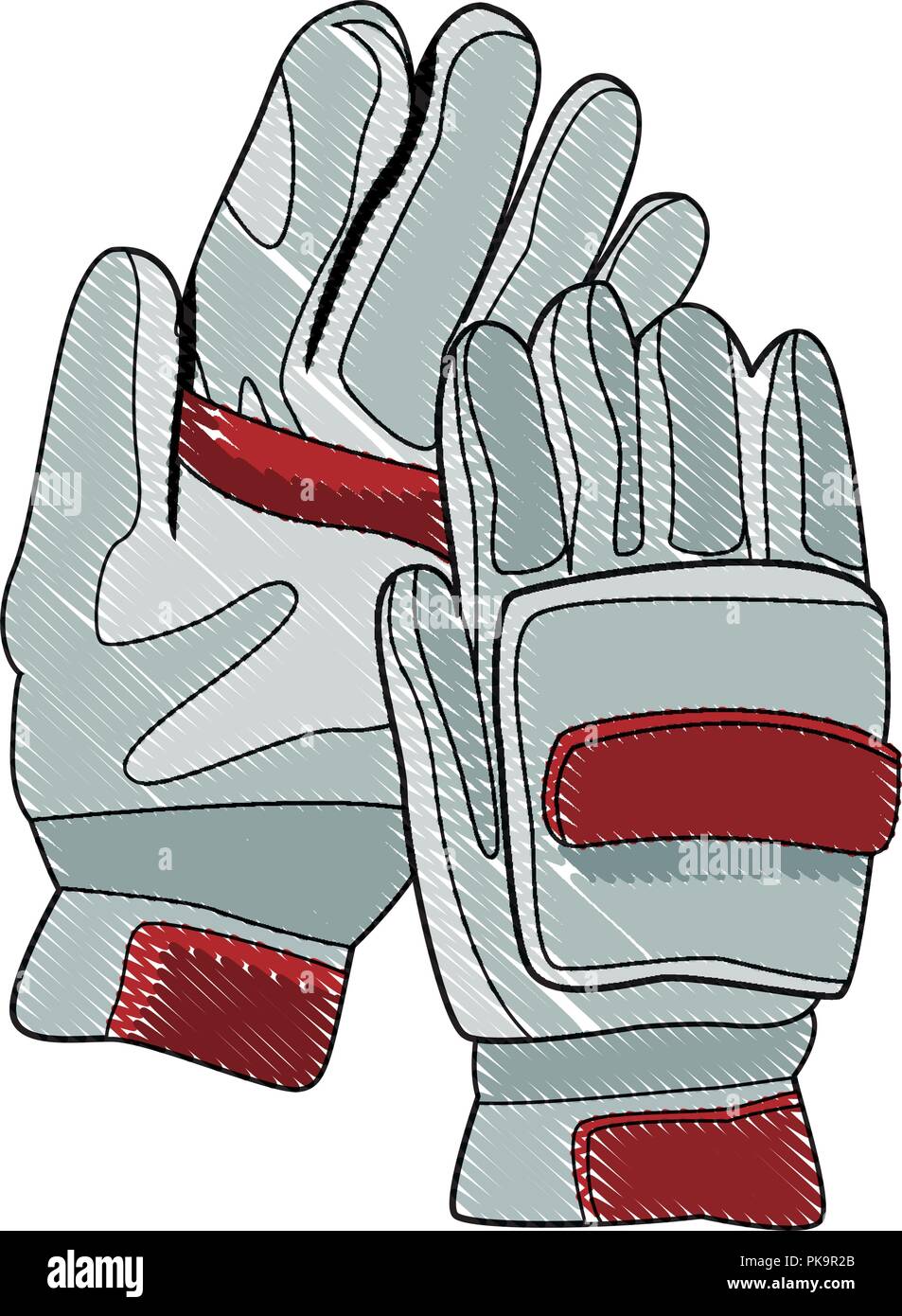 Cricket gloves Stock Vector Images - Alamy
