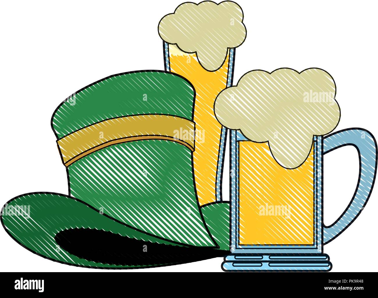 Elf hat with beers scribble Stock Vector Image & Art - Alamy