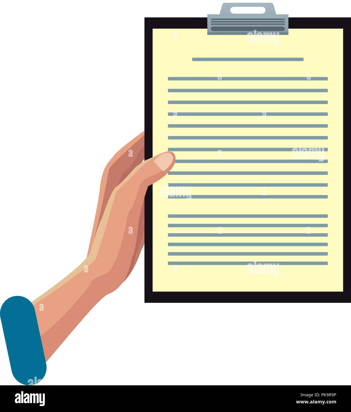 Hand holding clipboard Stock Vector Image & Art - Alamy