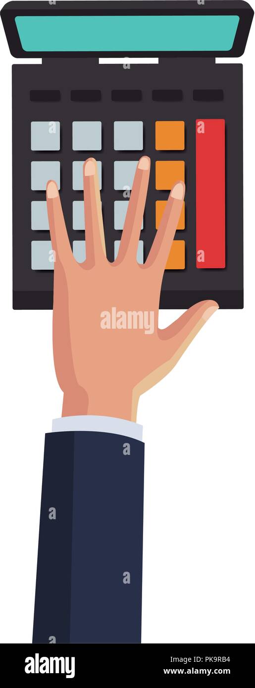 Hand using calculator Stock Vector Image & Art - Alamy