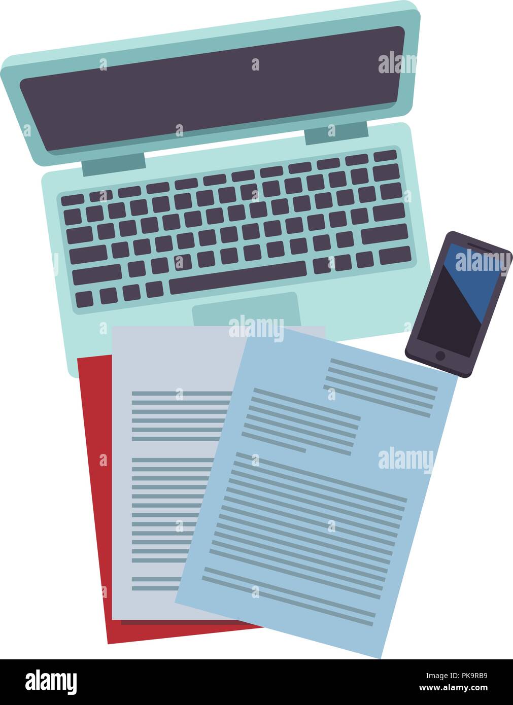 Office work documents desktop Cut Out Stock Images & Pictures - Alamy