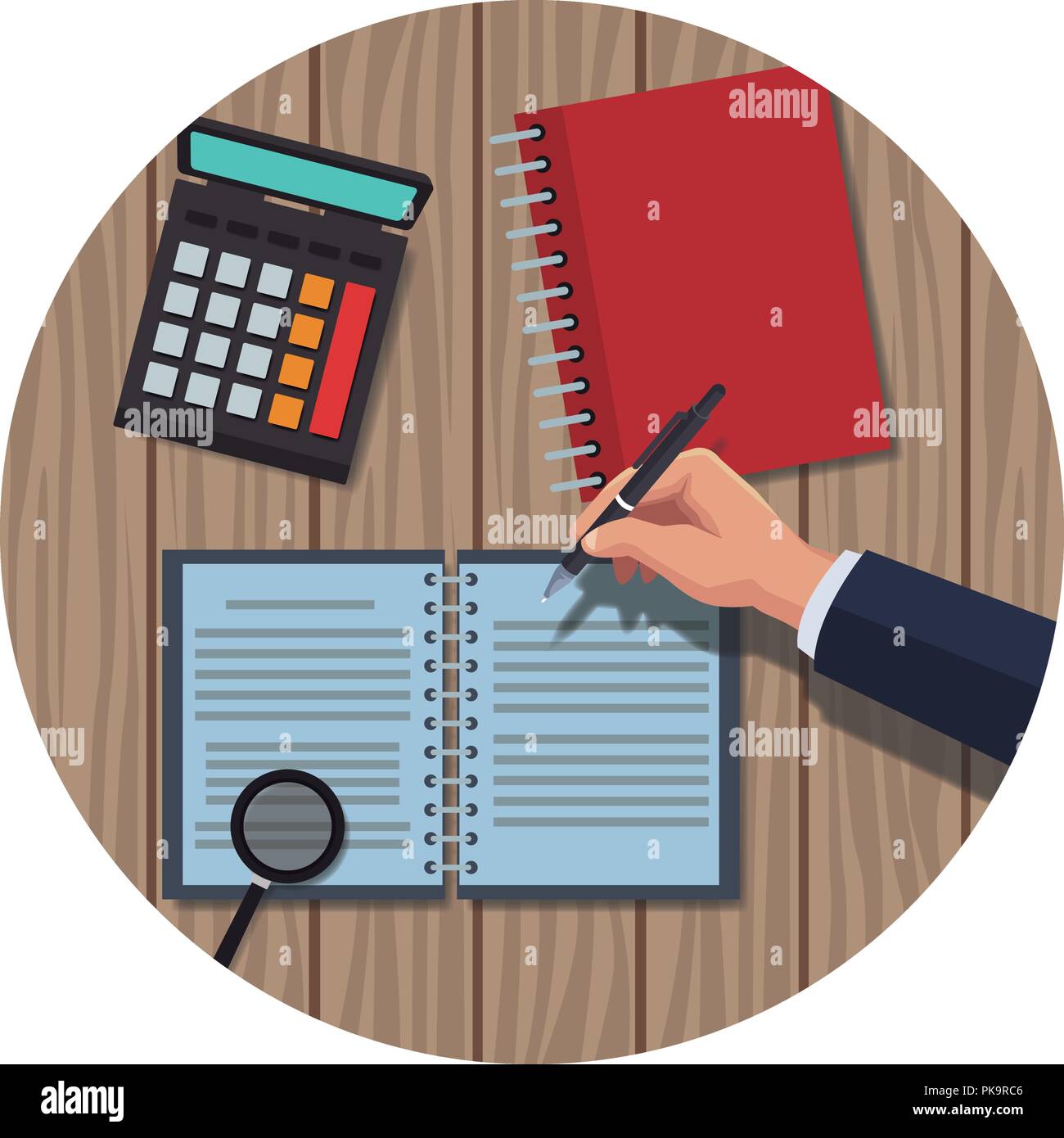Calculator on table office Stock Vector Images - Alamy