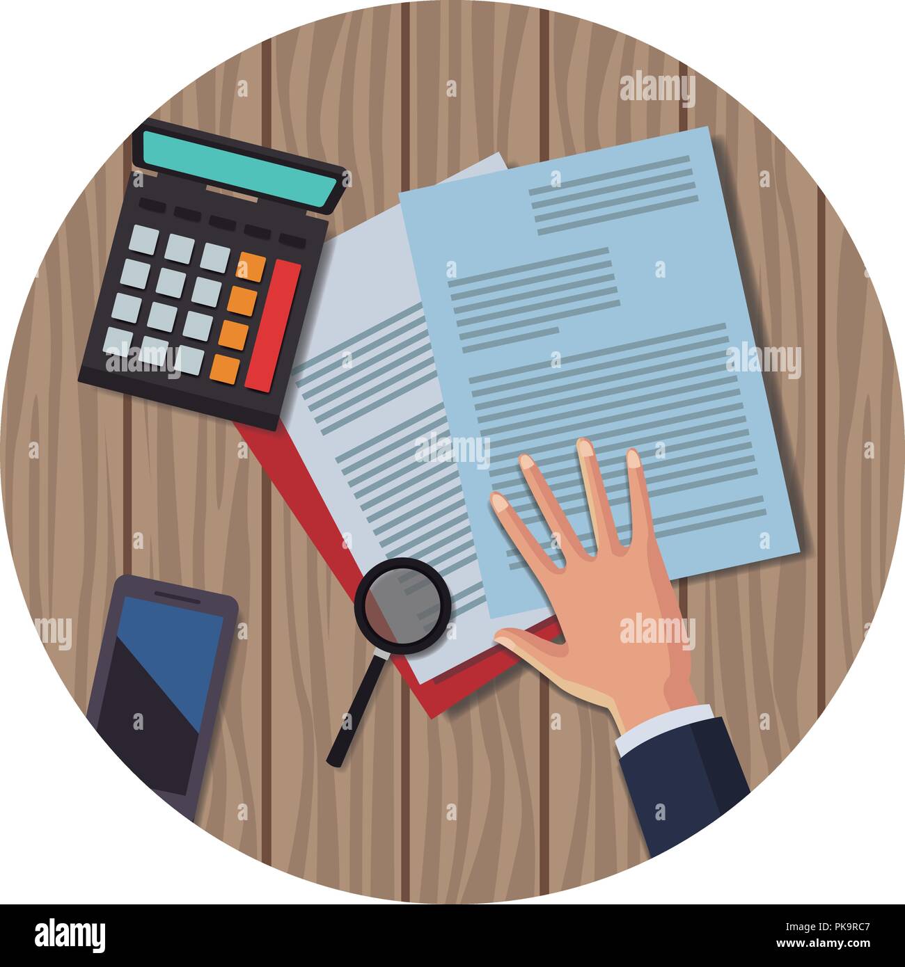Calculator on table office Stock Vector Images - Alamy