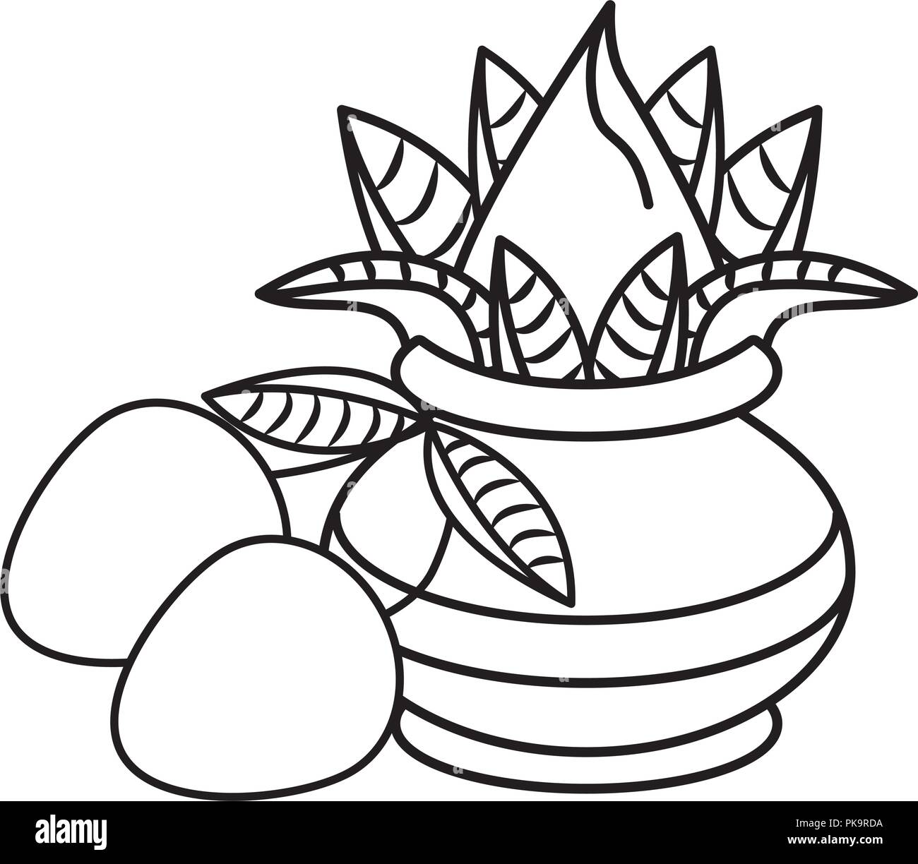 Ugadi indian elements in black and white Stock Vector Image & Art - Alamy