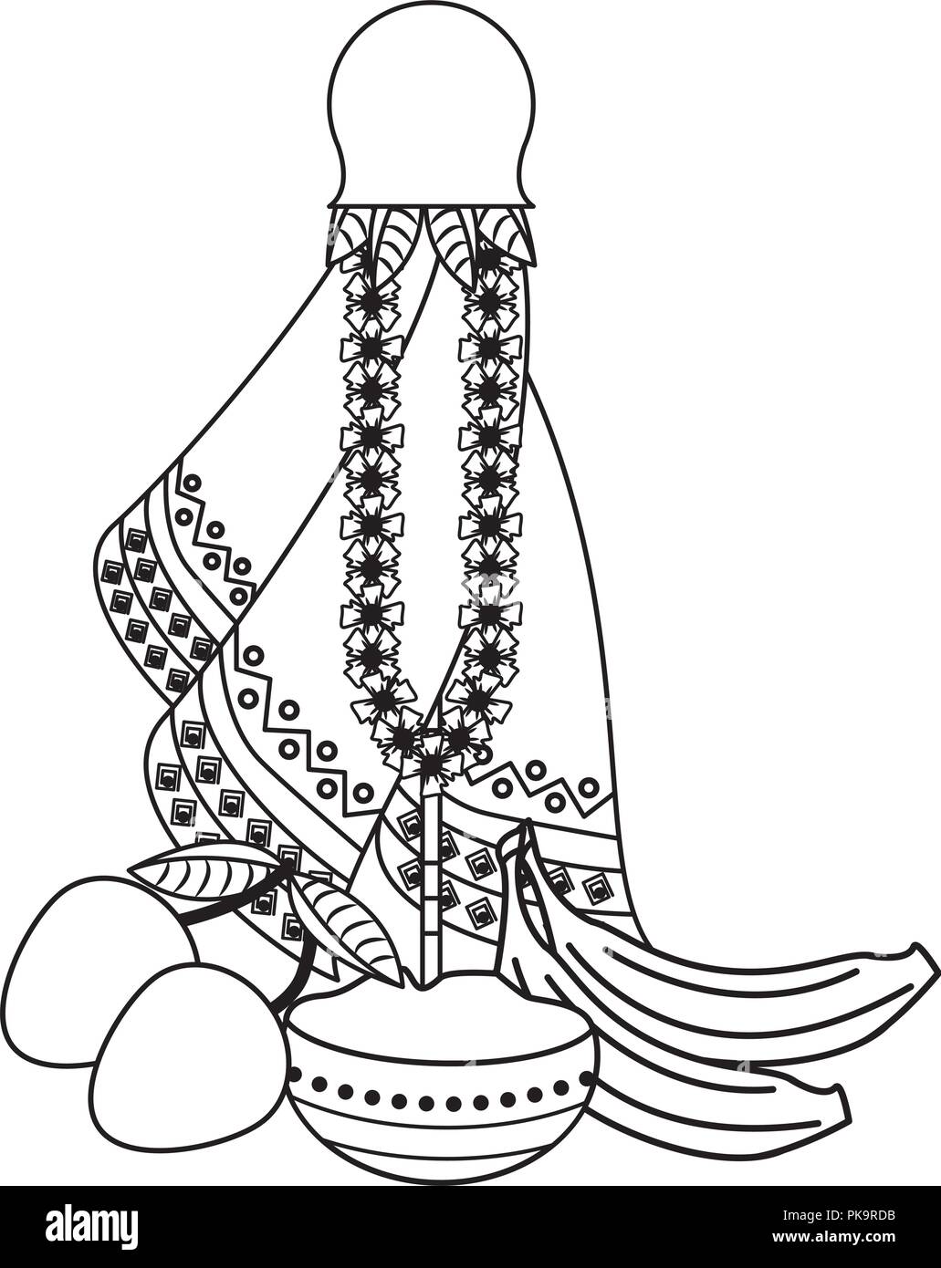 Ugadi indian elements in black and white Stock Vector Image & Art - Alamy