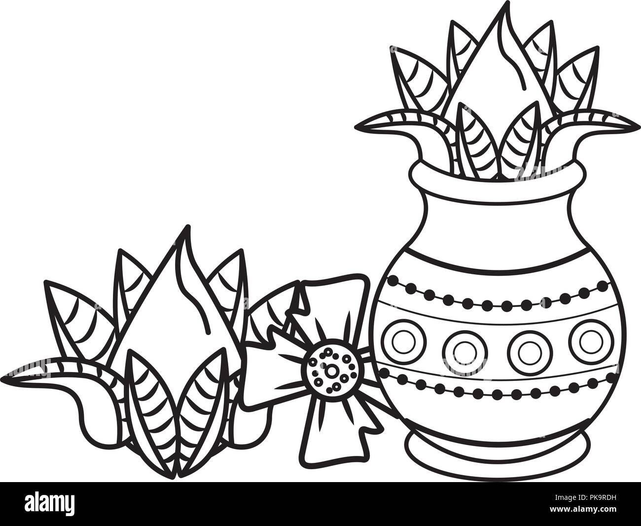 Ugadi indian elements in black and white Stock Vector Image & Art - Alamy