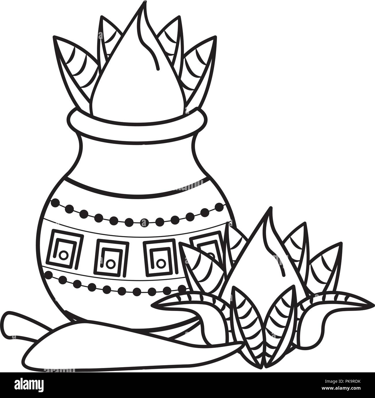 Ugadi indian elements in black and white Stock Vector Image & Art - Alamy