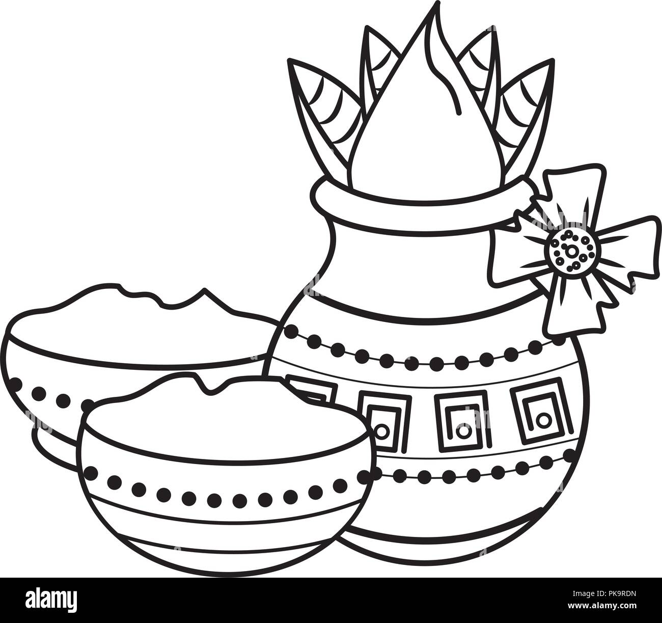 Ugadi indian elements in black and white Stock Vector Image & Art - Alamy