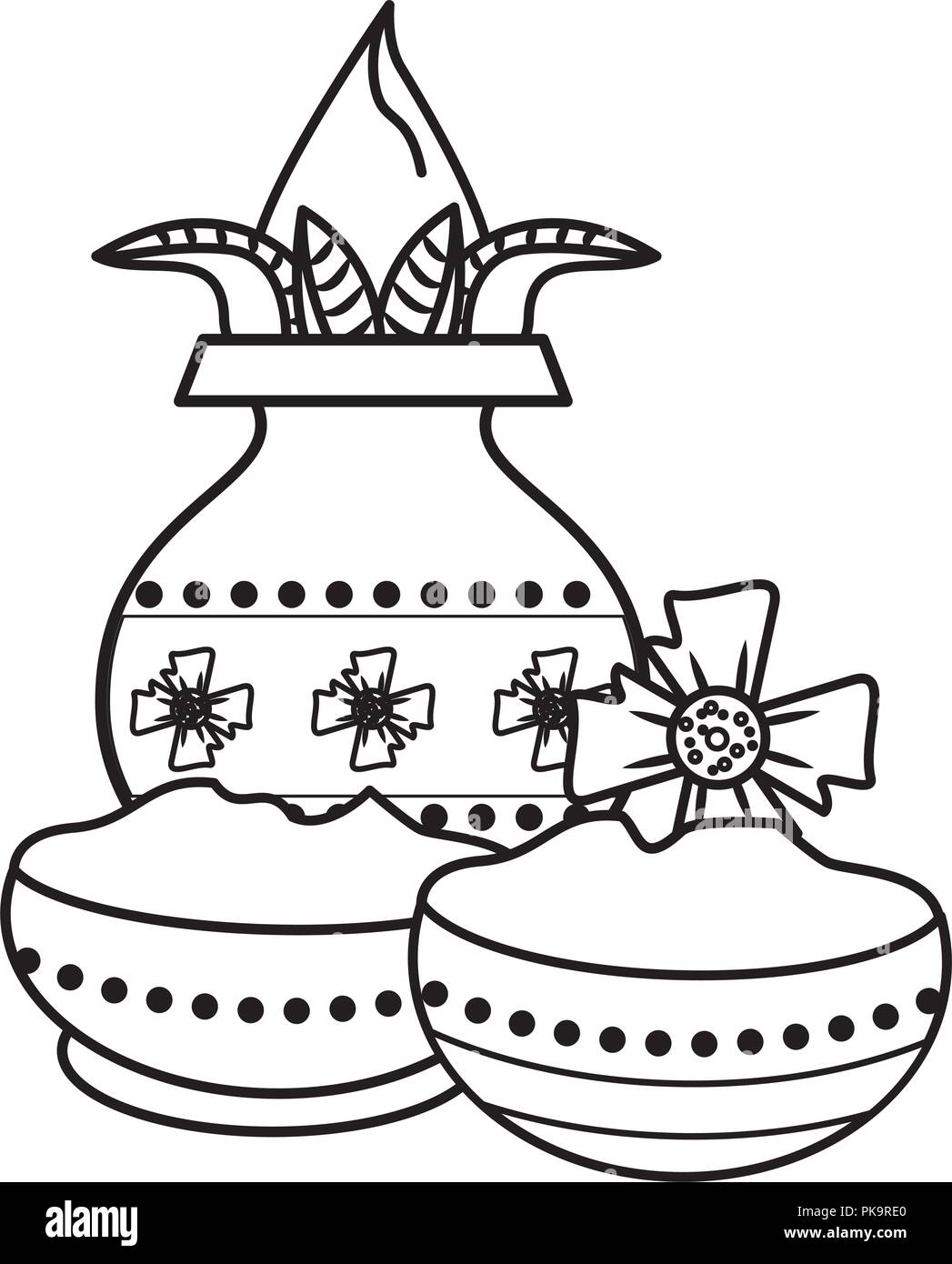 Ugadi indian elements in black and white Stock Vector Image & Art - Alamy