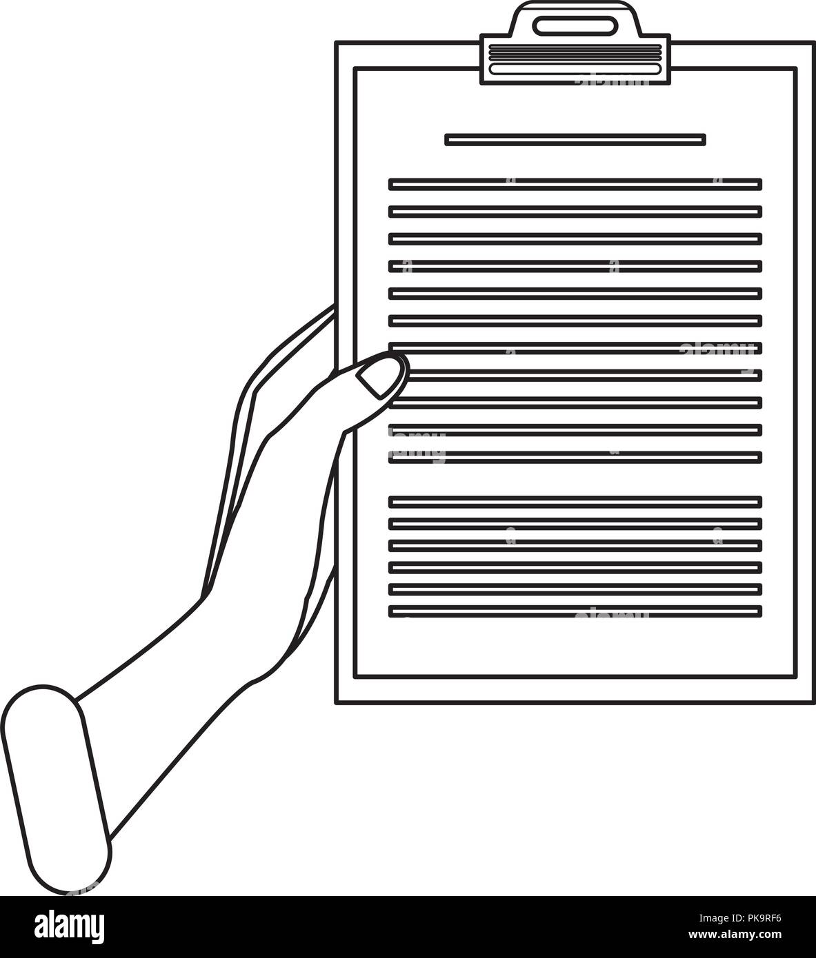 Hand holding clipboard in black and white Stock Vector Image & Art - Alamy