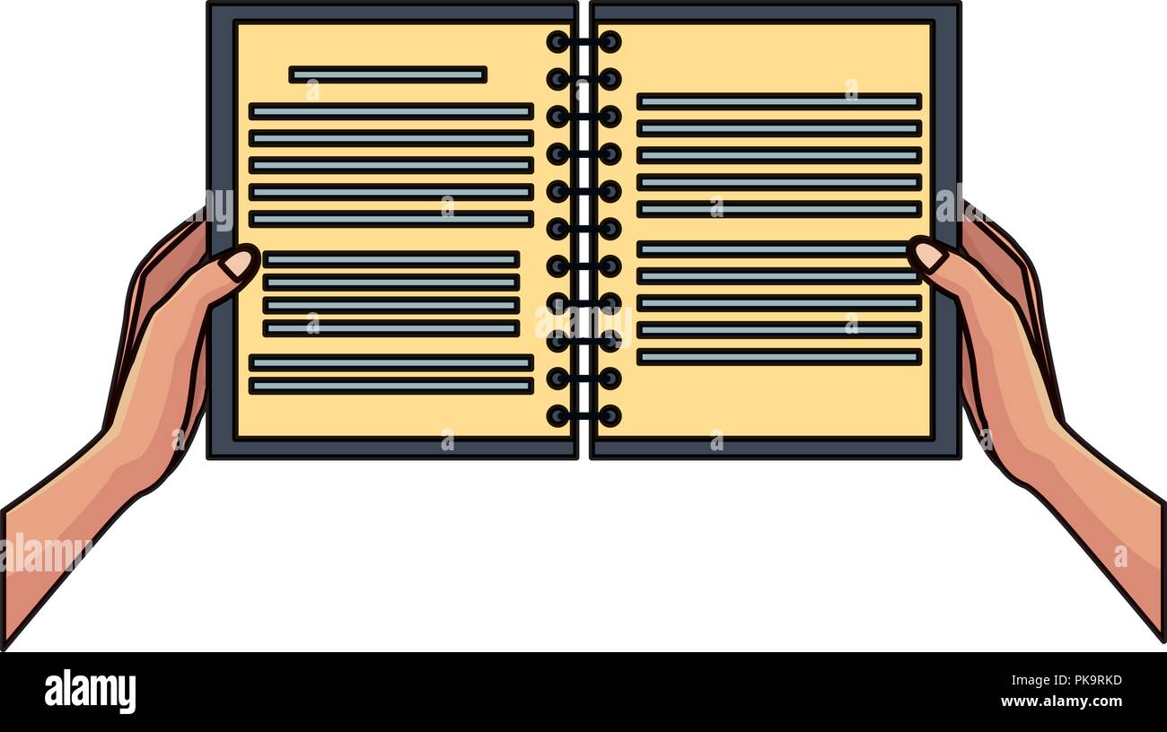 Hands notebook Stock Vector Images - Alamy