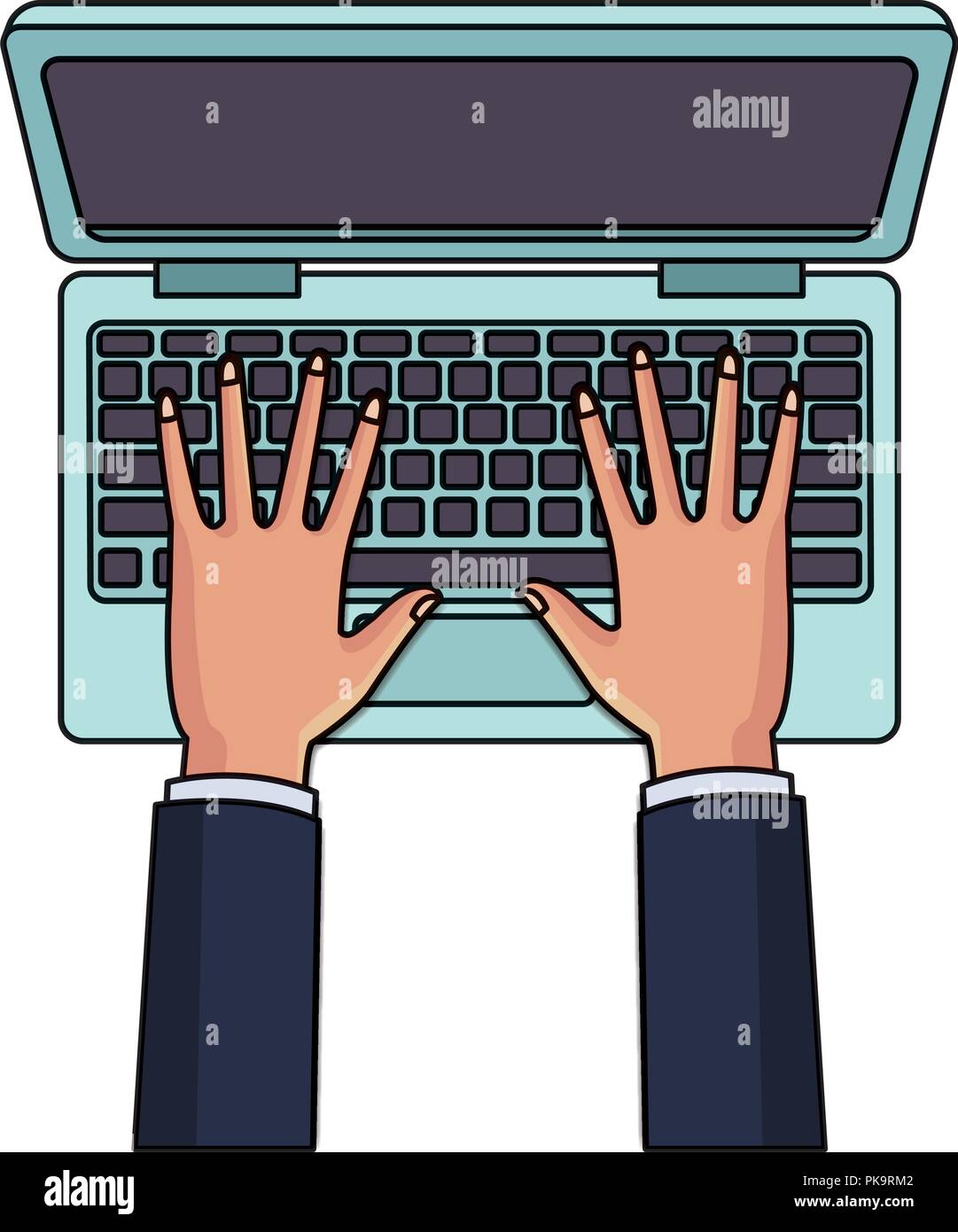 Hands using laptop Stock Vector Image & Art - Alamy
