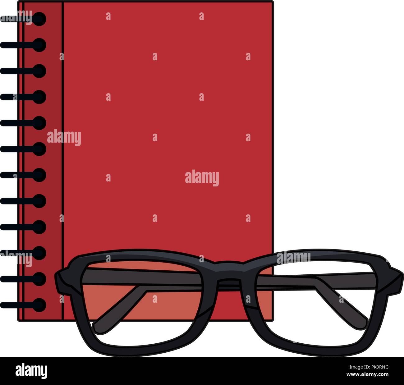 Notebook and glasses Stock Vector Image & Art - Alamy