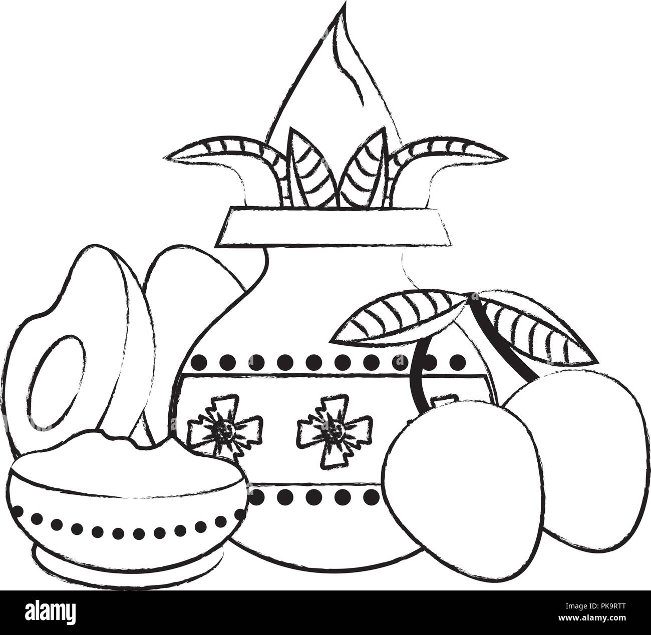 Ugadi indian elements sketch Stock Vector Image & Art - Alamy
