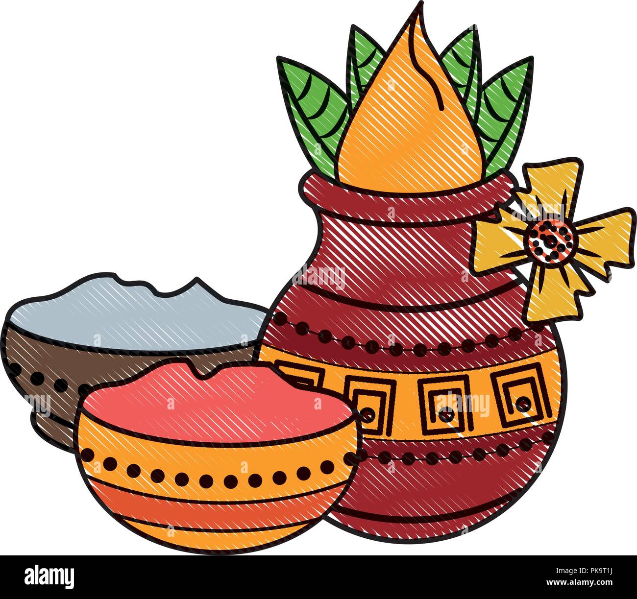 Ugadi indian elements scribble Stock Vector Image & Art - Alamy