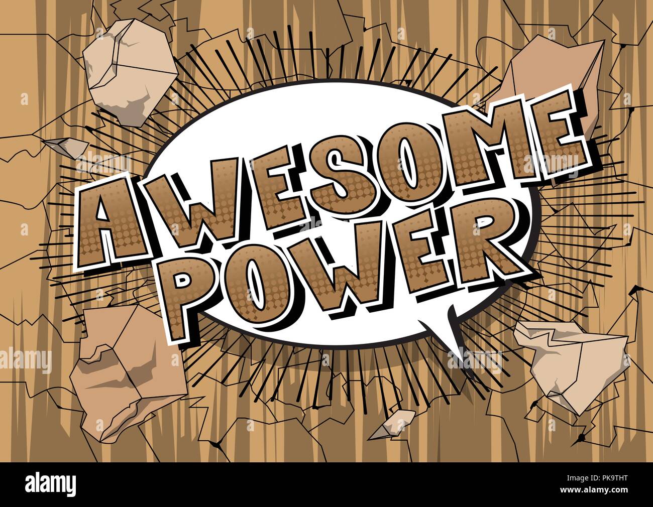 Awesome Power - Vector illustrated comic book style phrase Stock Vector ...