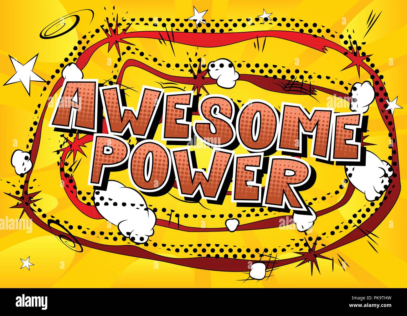 Awesome Power - Vector illustrated comic book style phrase Stock Vector ...