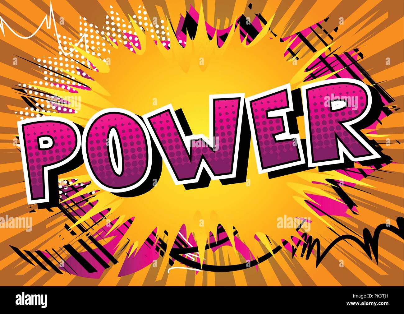 Power - Vector illustrated comic book style phrase Stock Vector Image ...