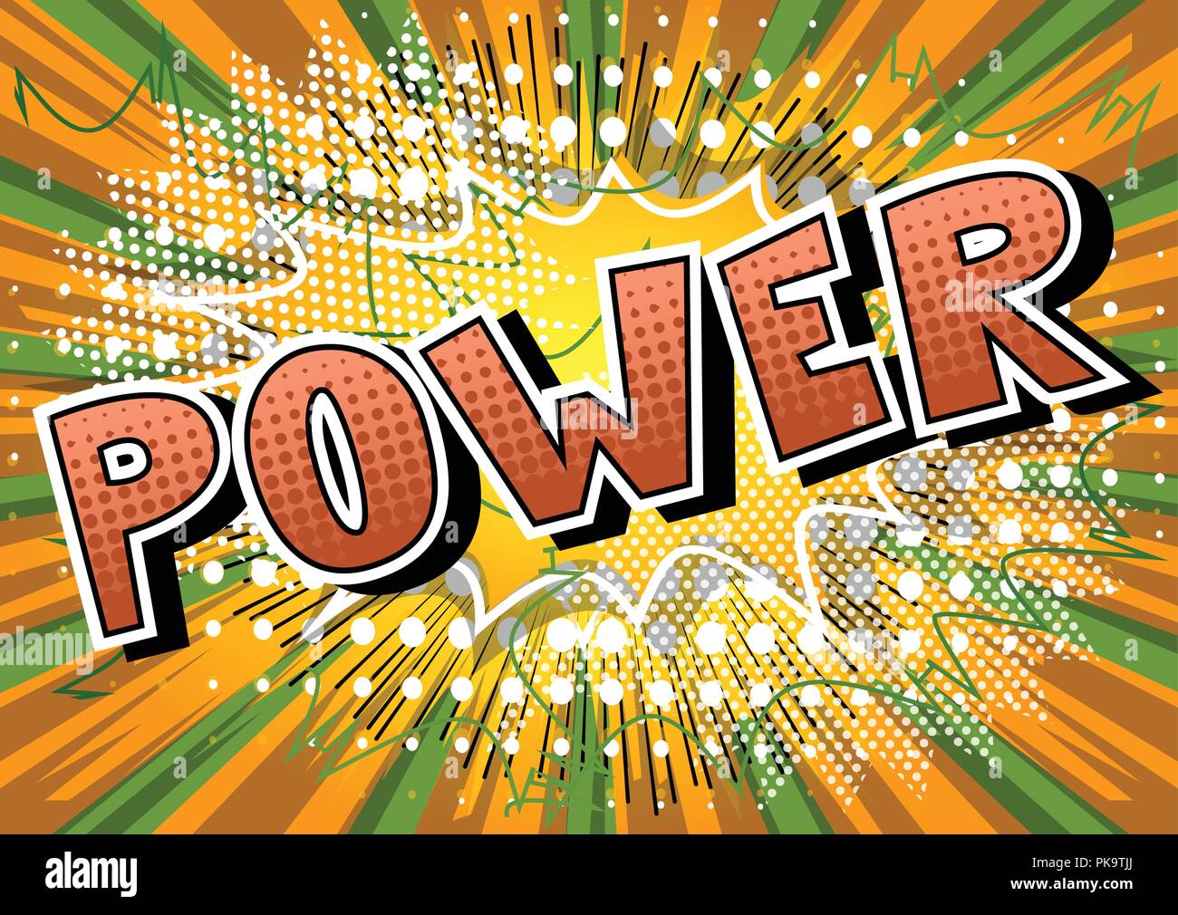 Power - Vector illustrated comic book style phrase Stock Vector Image ...