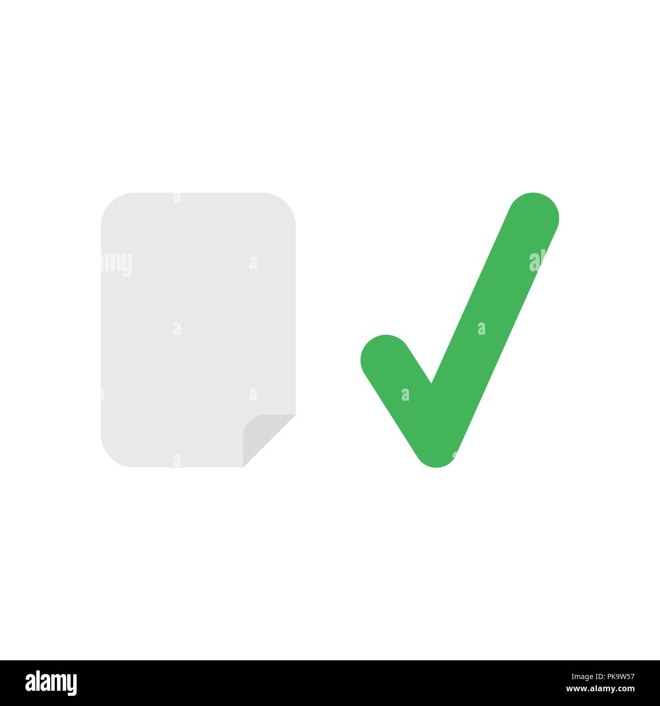 Vector illustration icon concept of blank paper with check mark Stock ...