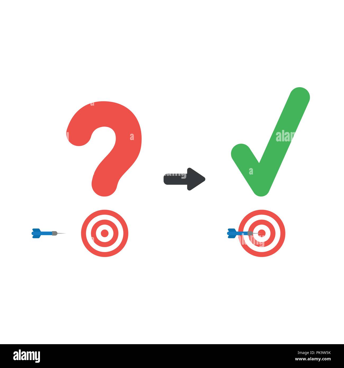 Vector illustration icon concept of question mark and check mark with ...