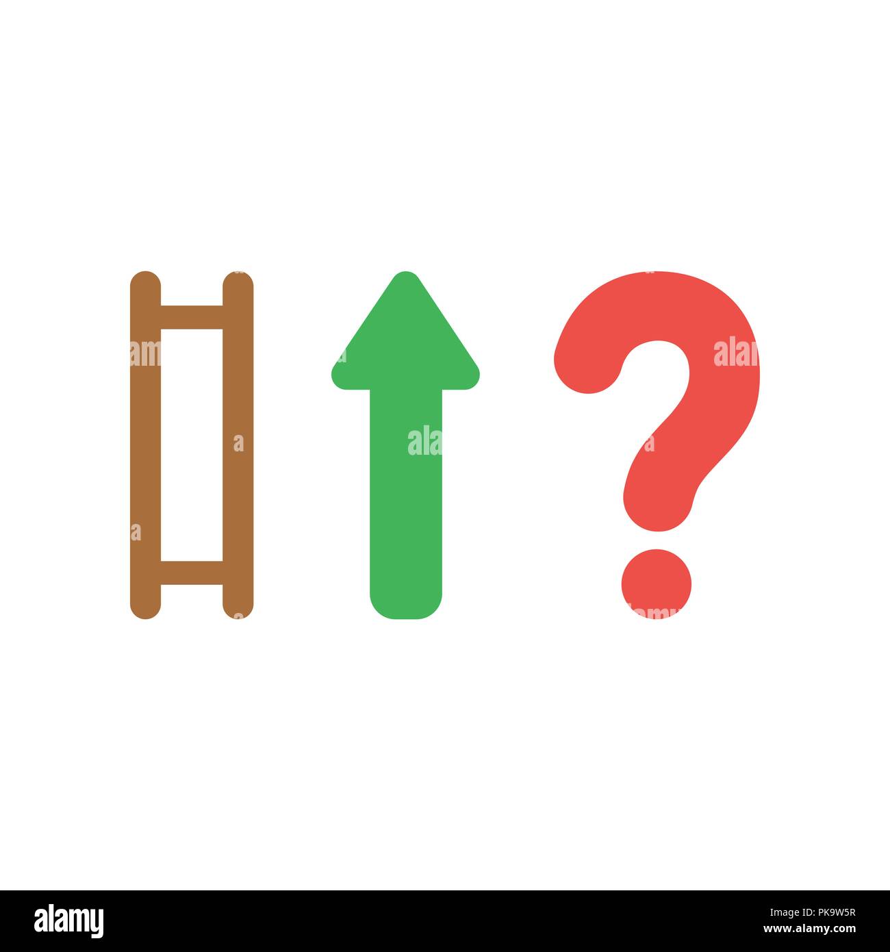 Vector illustration icon concept of ladder with missing steps, arrow ...