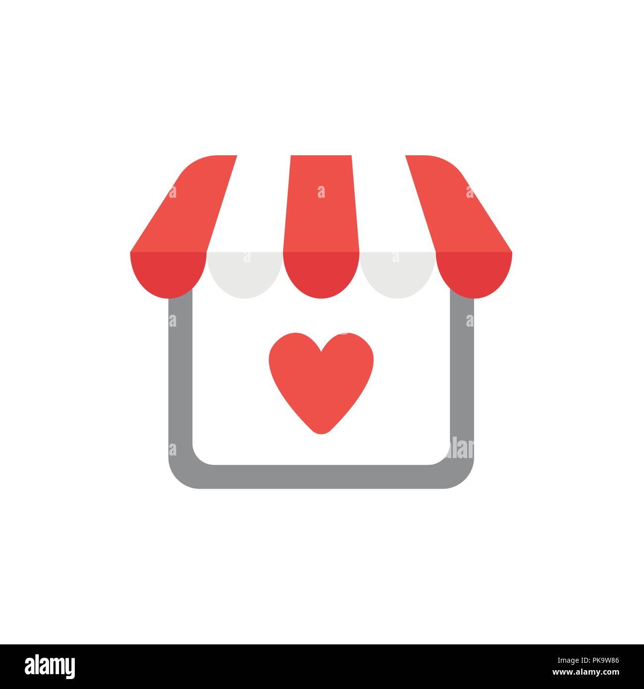 Vector illustration icon concept of shop store with heart Stock Vector ...