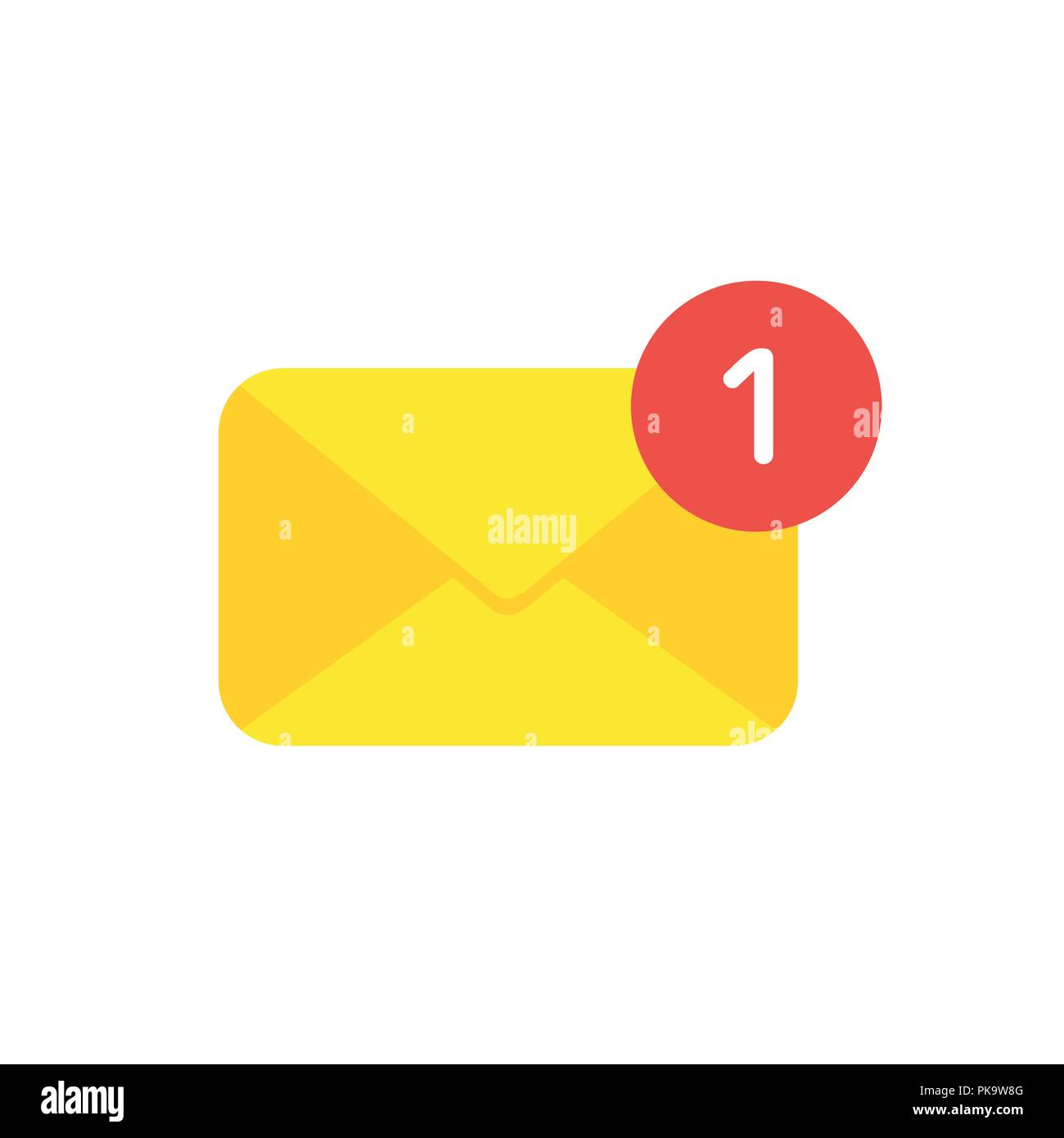 Vector illustration icon concept of closed mail envelope with number ...