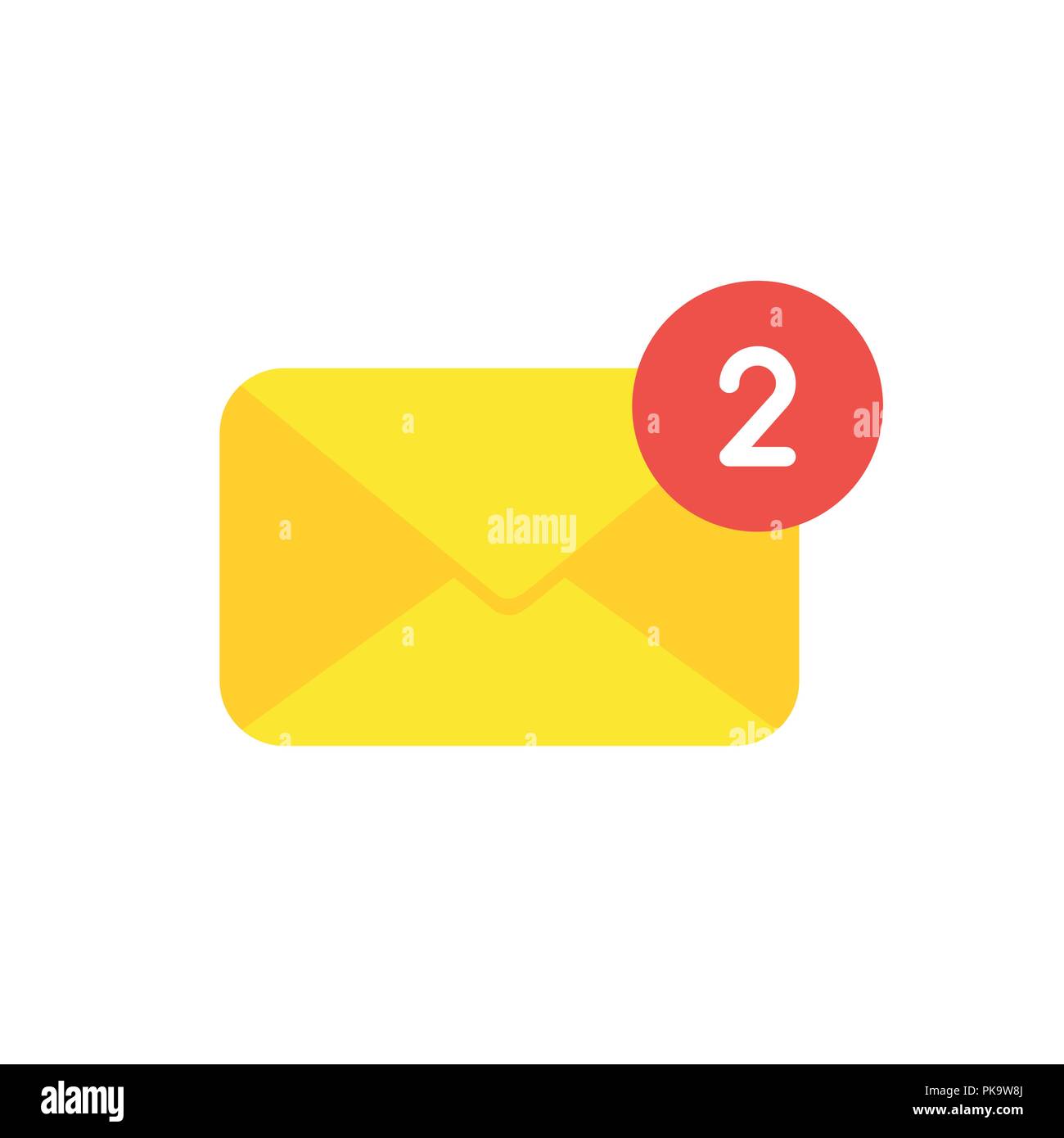 Vector illustration icon concept of closed mail envelope with number ...