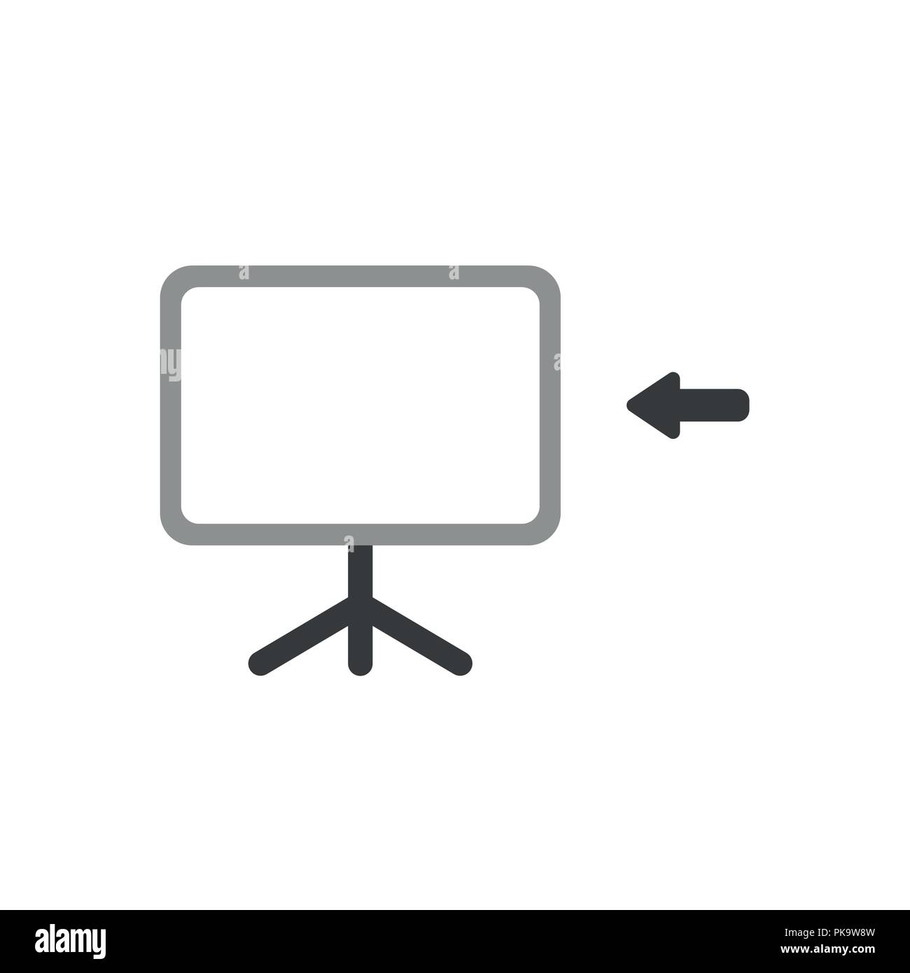 Vector illustration icon concept of blank presentation chart with arrow ...