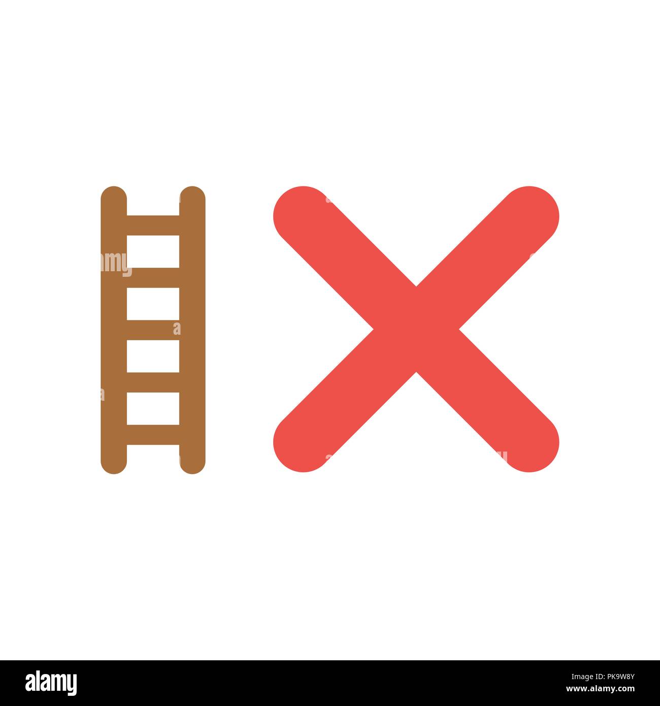 Vector illustration icon concept of ladder with x mark Stock Vector ...