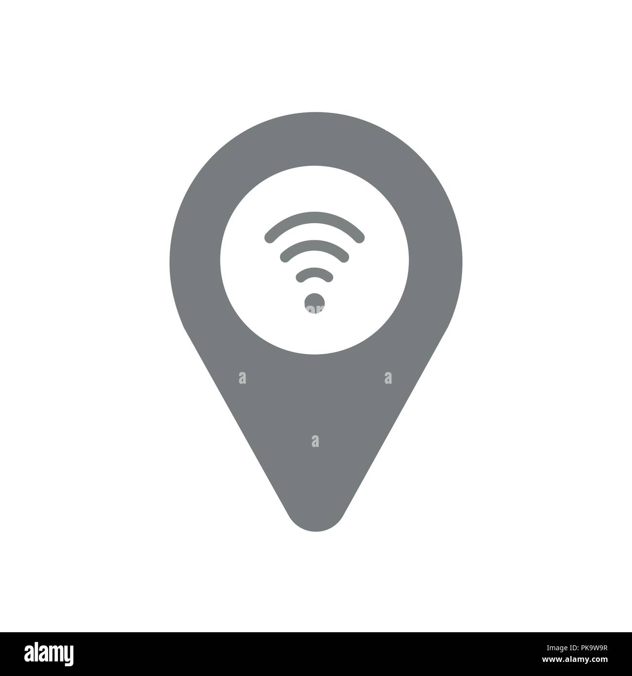 Vector illustration icon concept of map pointer with wireless wifi ...