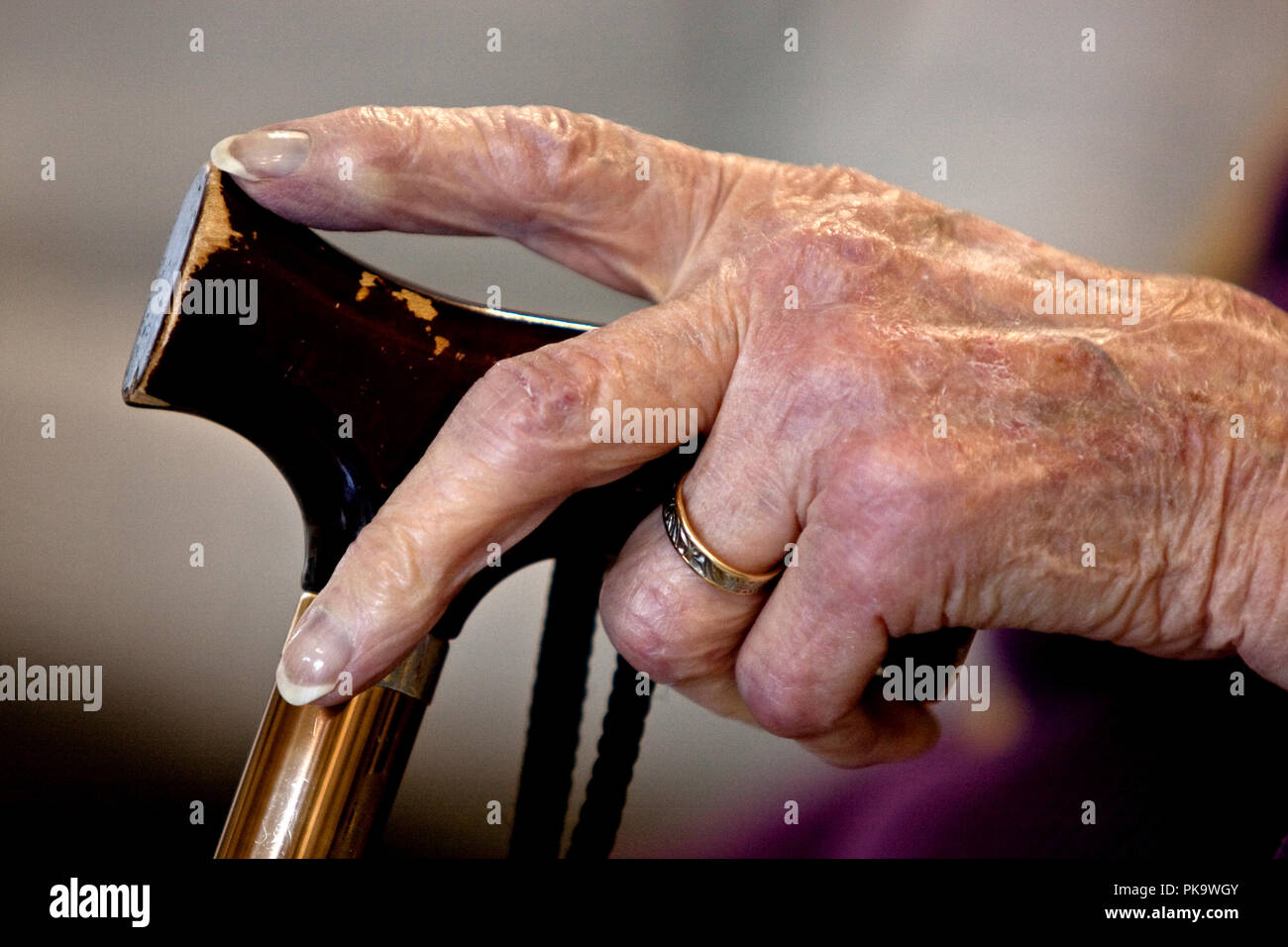 Old Hands On Walking Stick High Resolution Stock Photography and Images ...