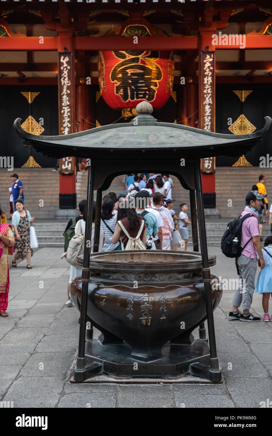 The Jokoro incense burner in front of the main temple hall, the ...