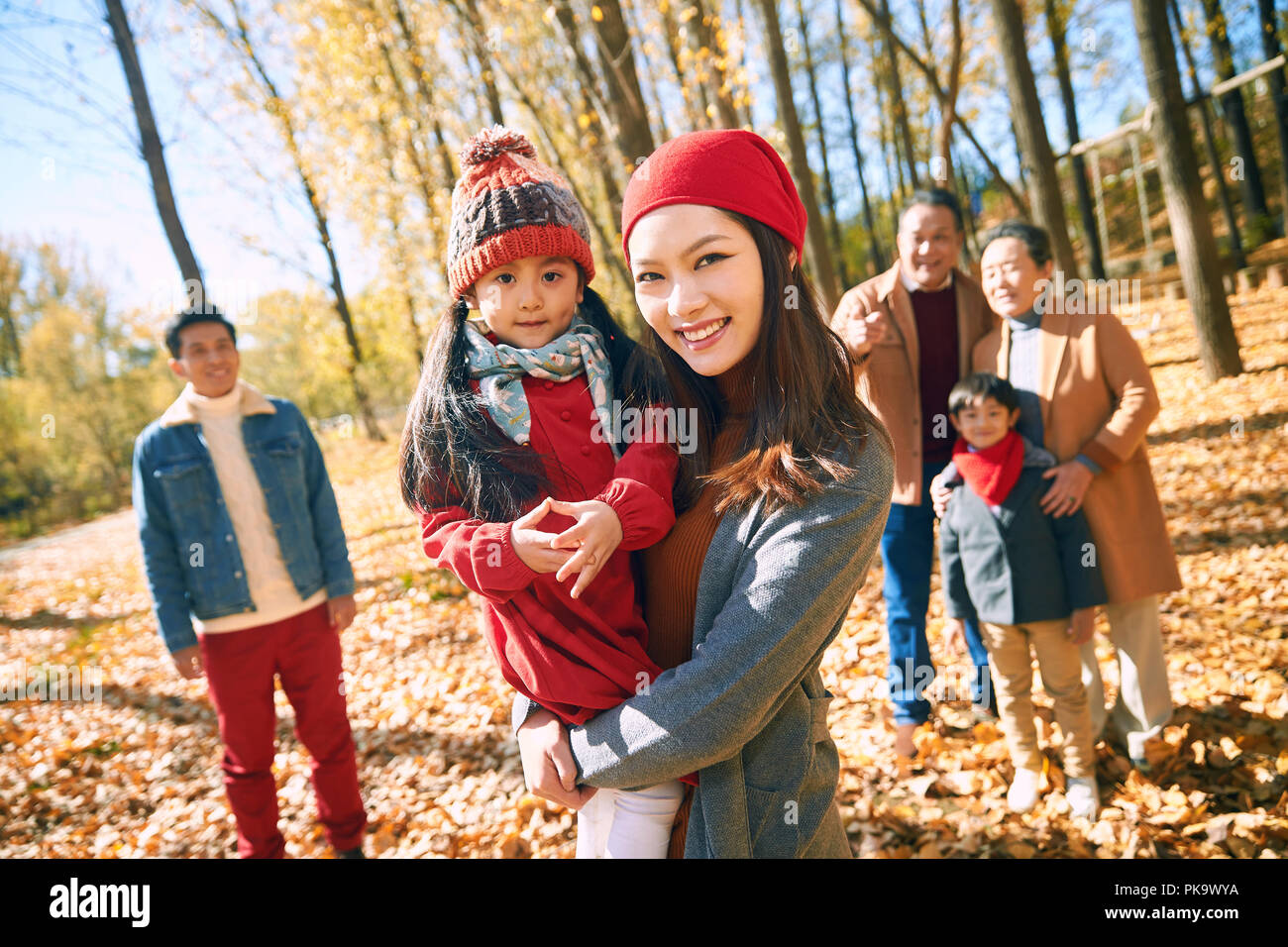 Happy family outdoor outing Stock Photo - Alamy