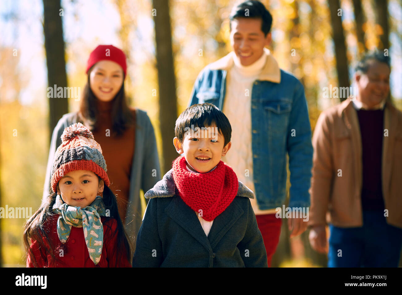 Happy family outdoor outing Stock Photo - Alamy