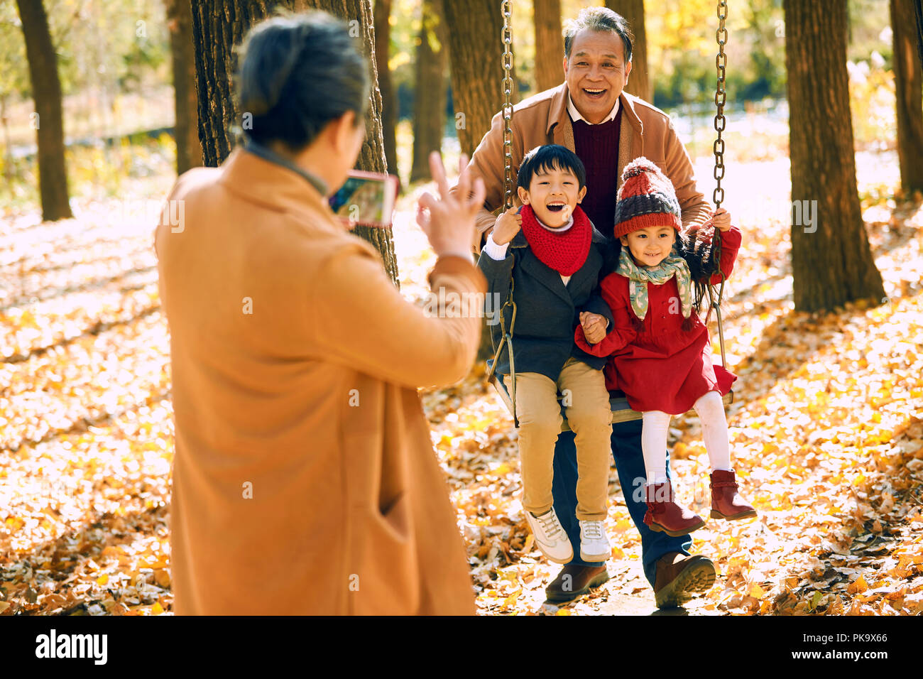 Happy family outdoor outing Stock Photo - Alamy