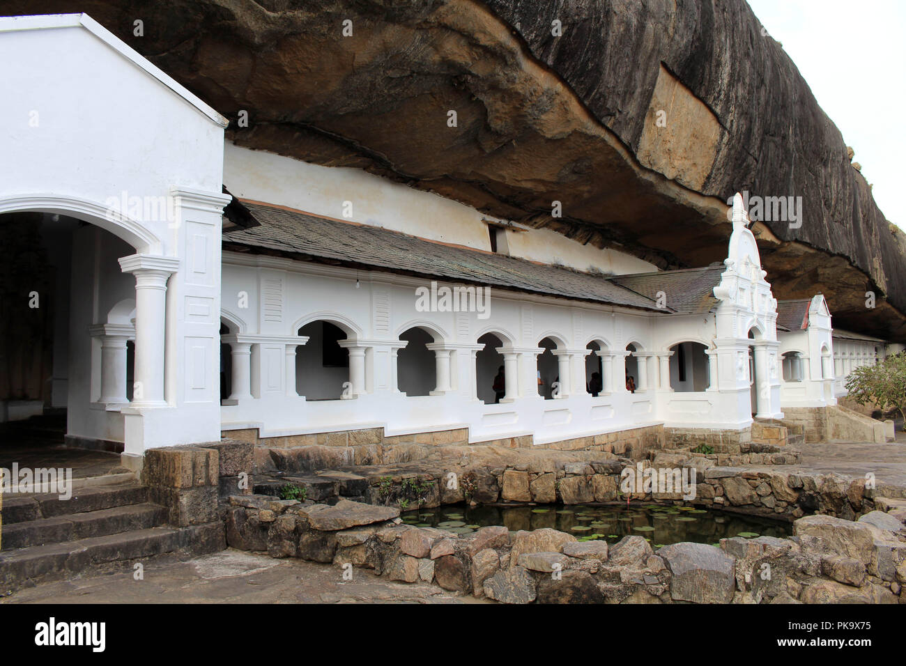 The Dambulla Cave Temple, under an overhanging rock. The largest ...
