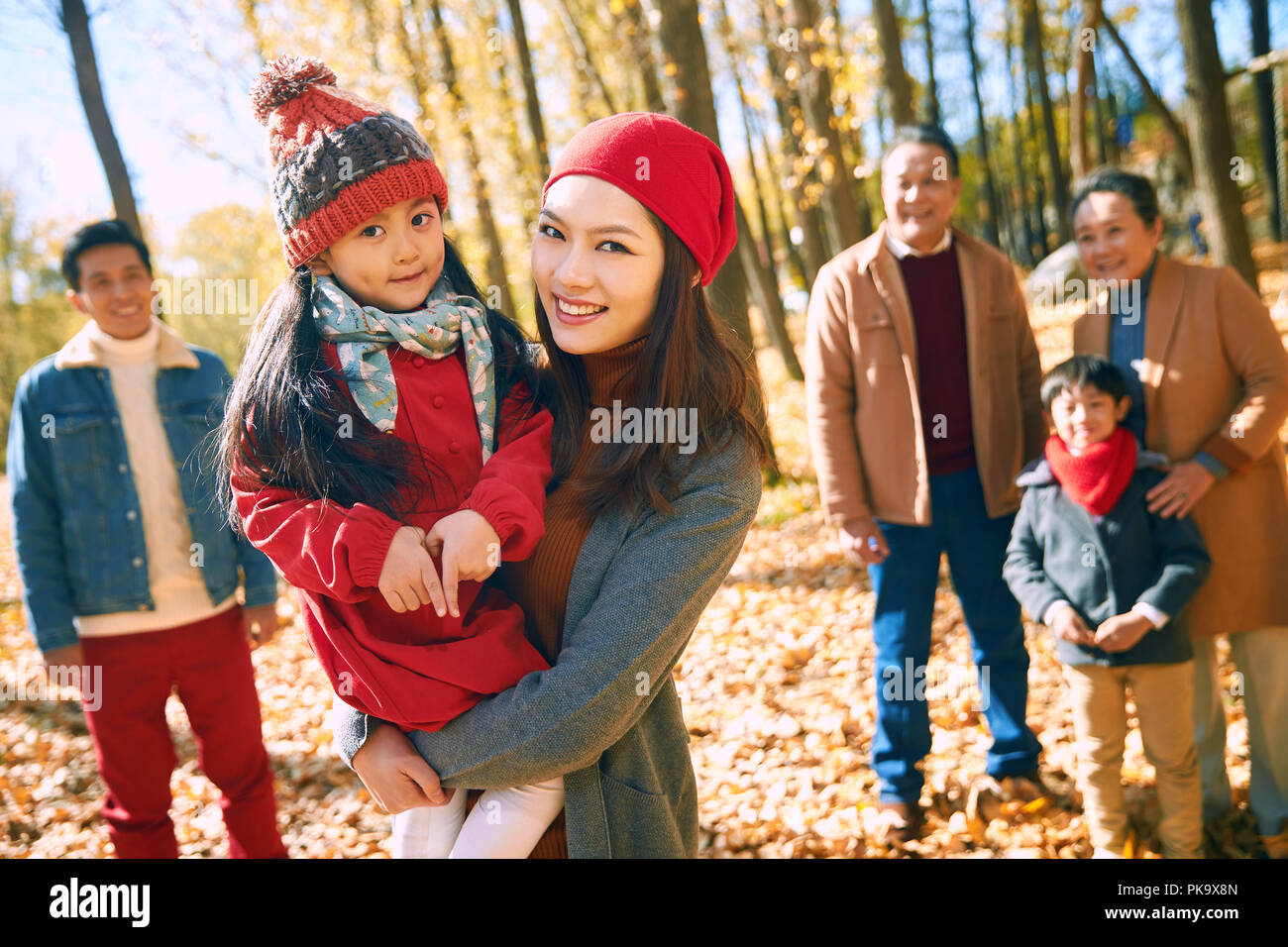 Happy family outdoor outing Stock Photo - Alamy