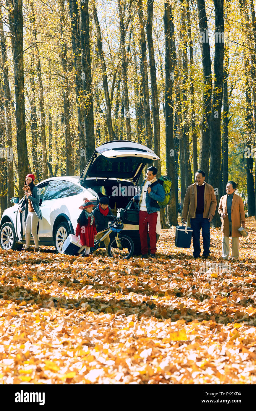Happy family outdoor outing Stock Photo - Alamy