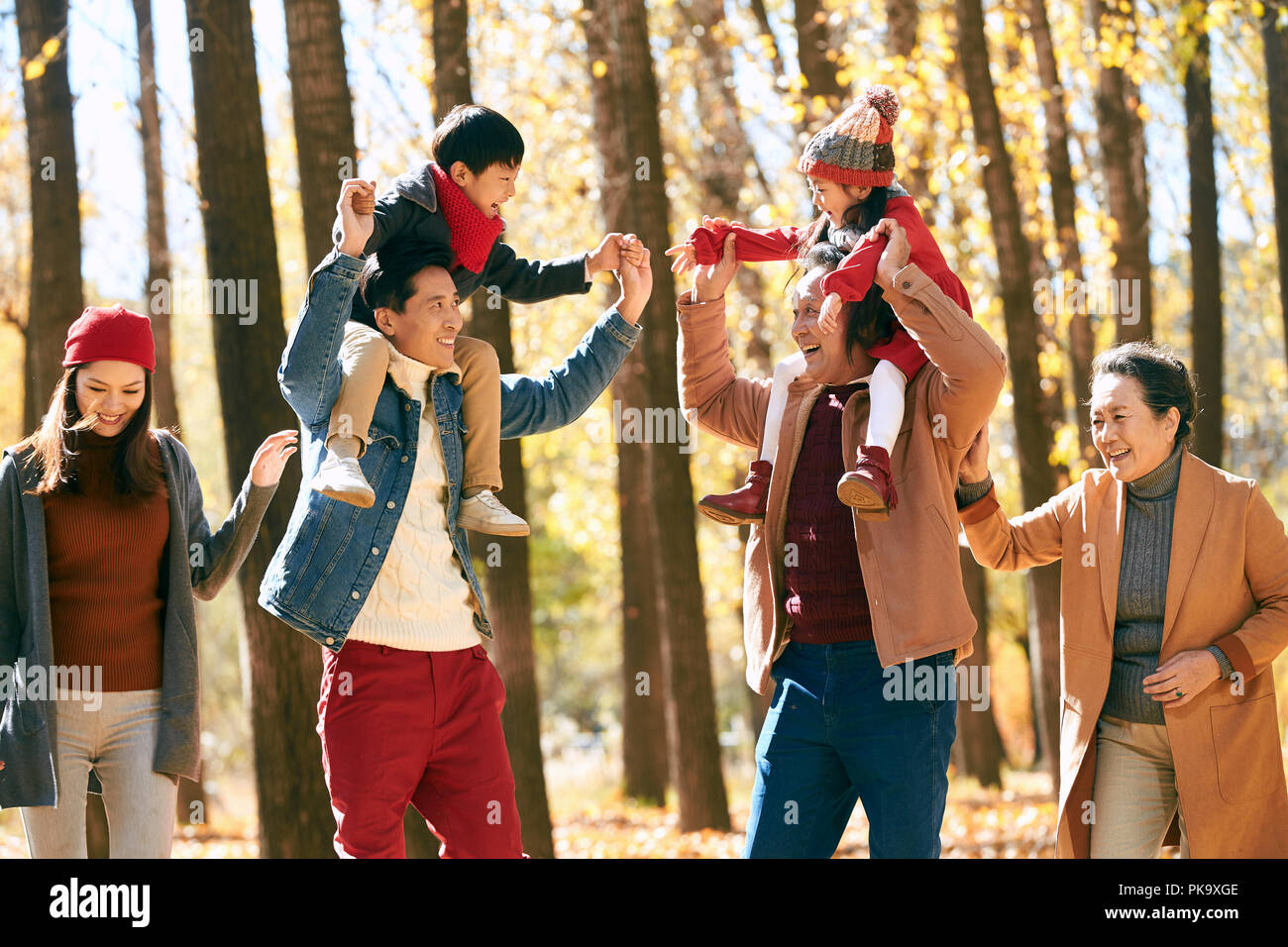 Happy family outdoor outing Stock Photo - Alamy