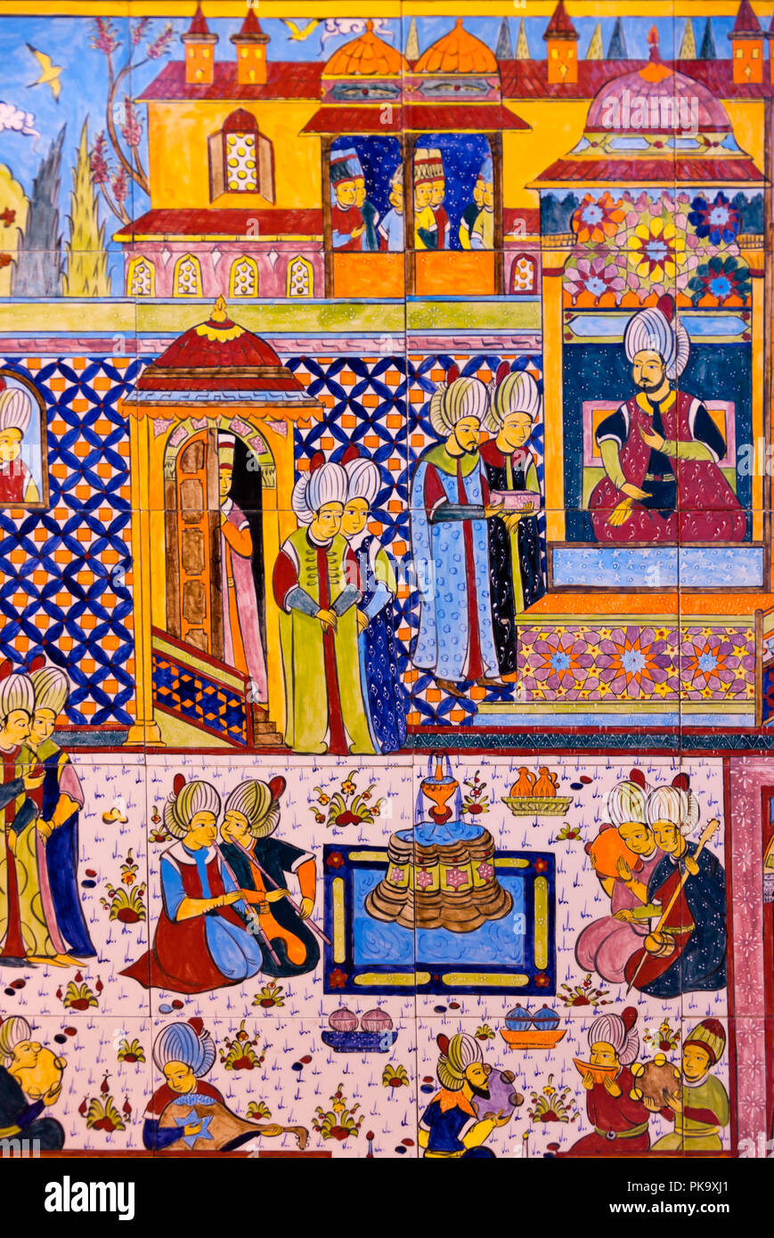 Colorful painted tiles, Istanbul, Turkey Stock Photo - Alamy