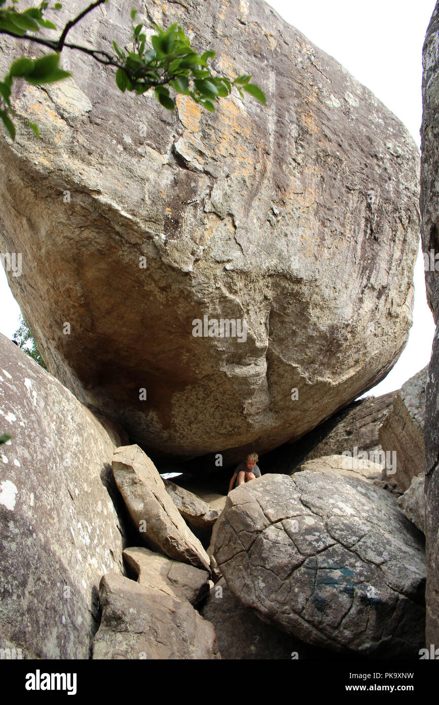 Big rocks before you reach the top of Pidurangala Rock to see Sigiriya ...